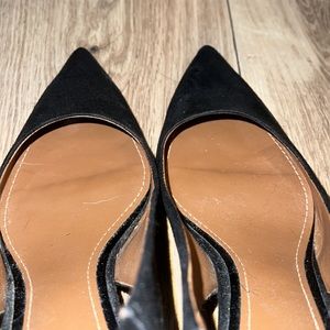 Zara | Shoes | Zara Black Pointed Sling Back Heels With Tortoiseshell ...